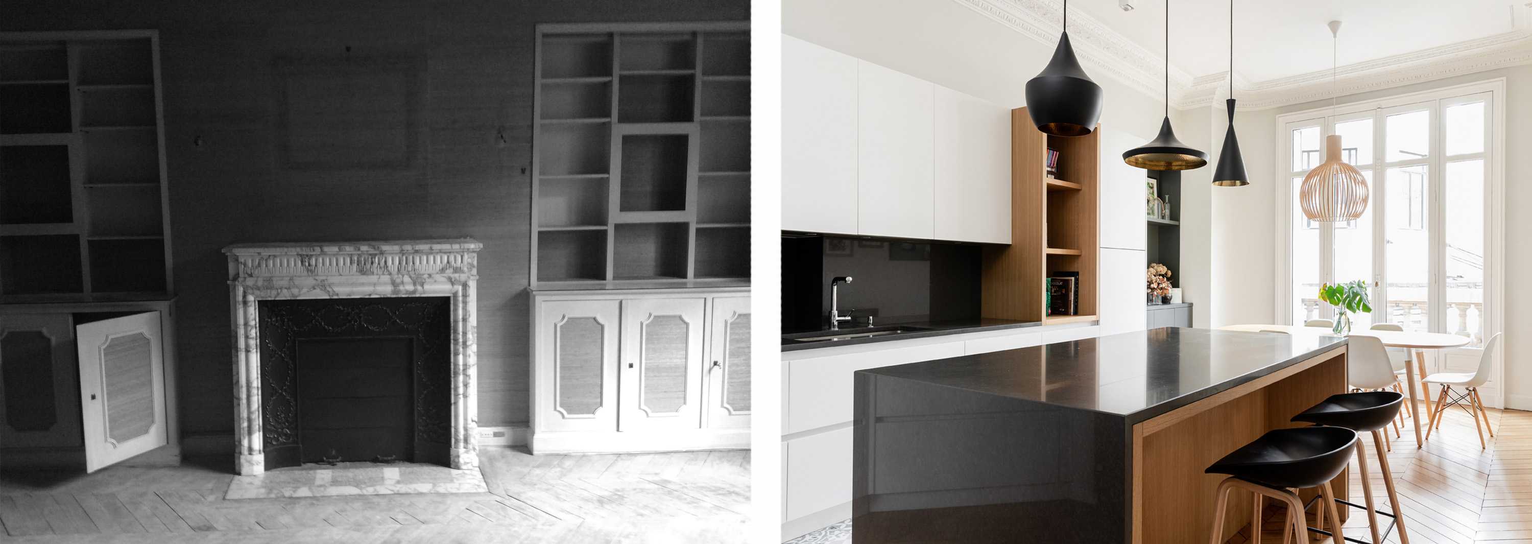 Before & After: Haussmann apartment Interior Design 230m²