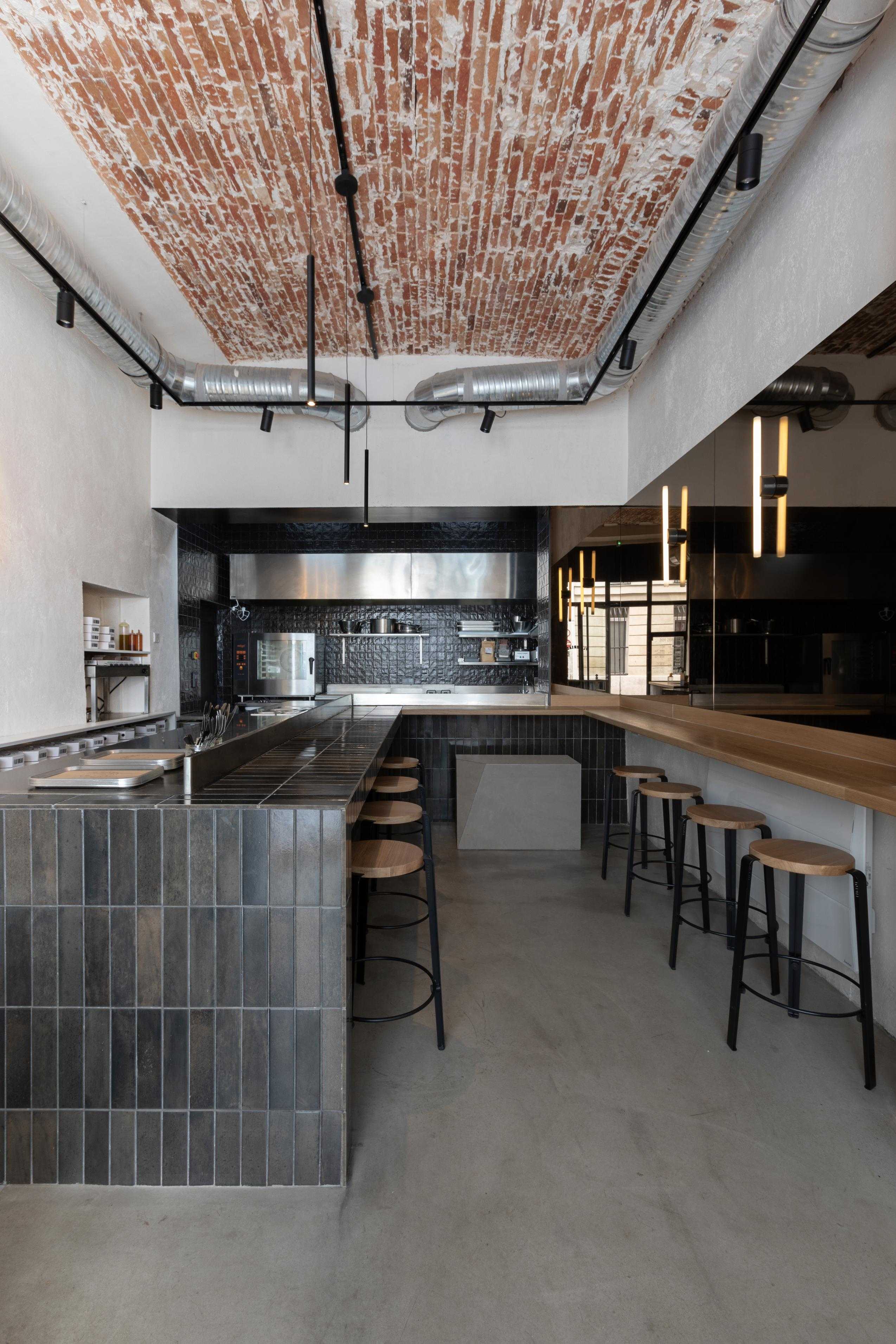 Interior design of a street food restaurant