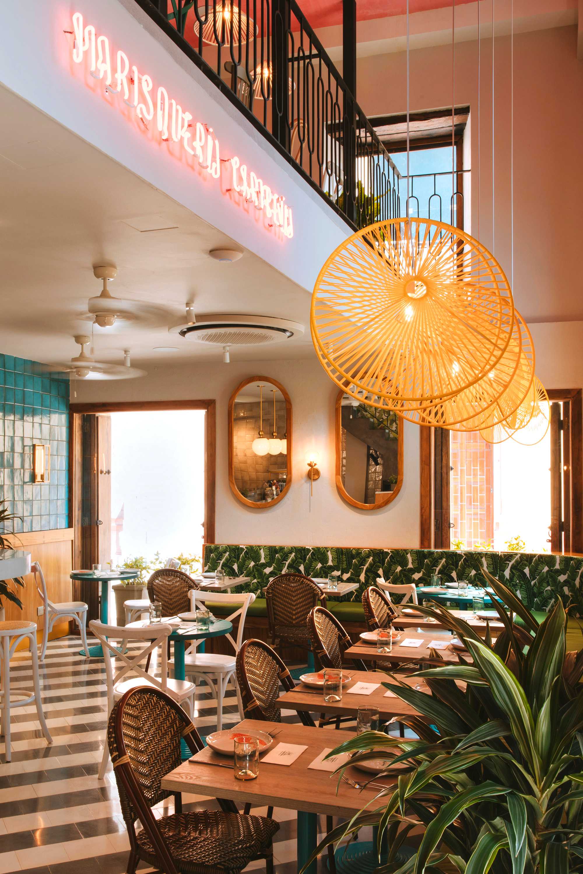 Interior design of a South American restaurant