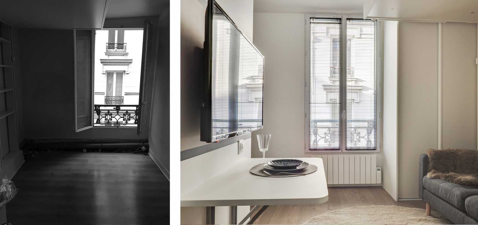 Aménagement d'un studio de 14m²