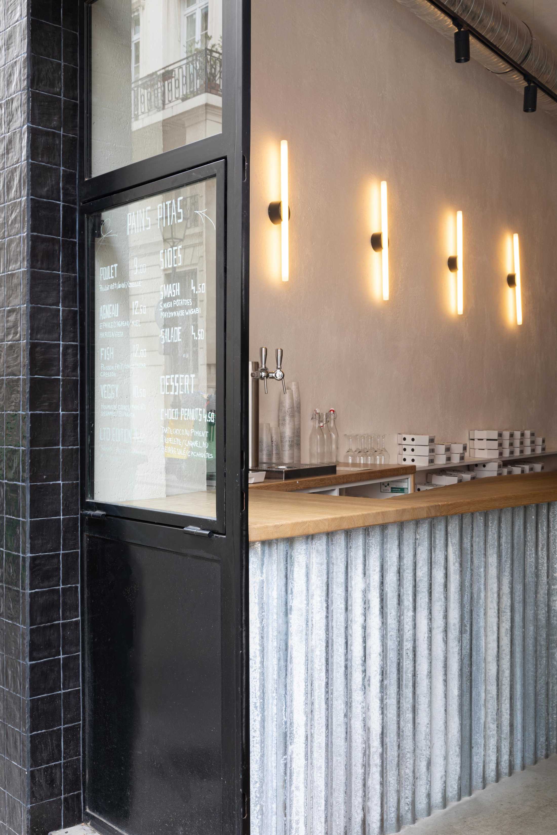 Interior design of a street food restaurant