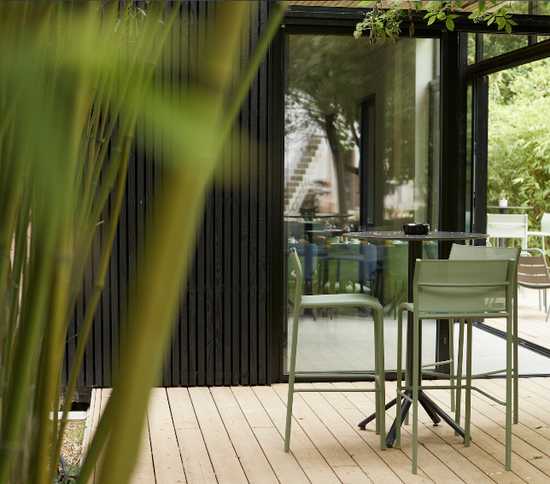 Landscape design of a hotel garden