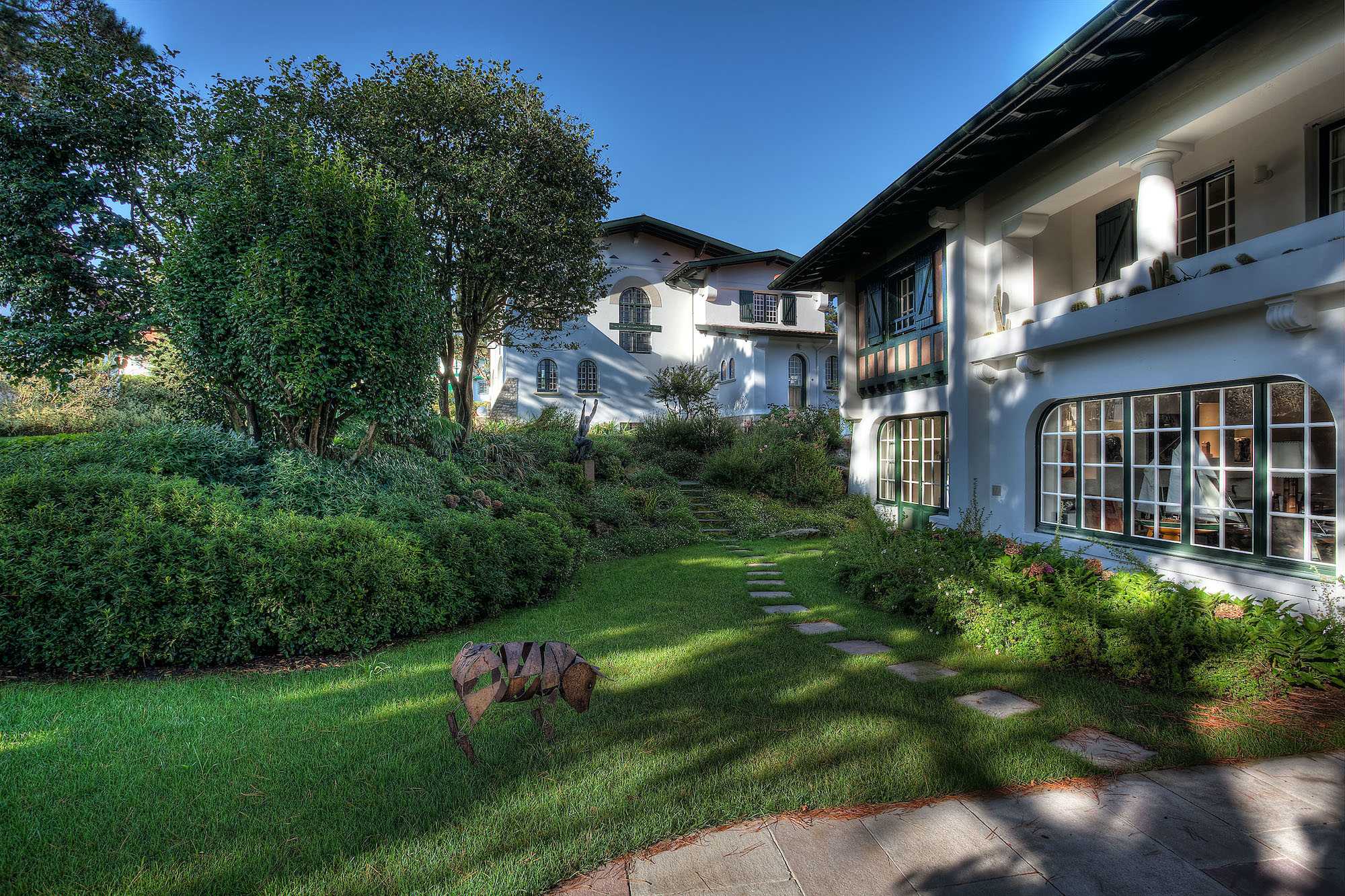 Landscaping around a basque house