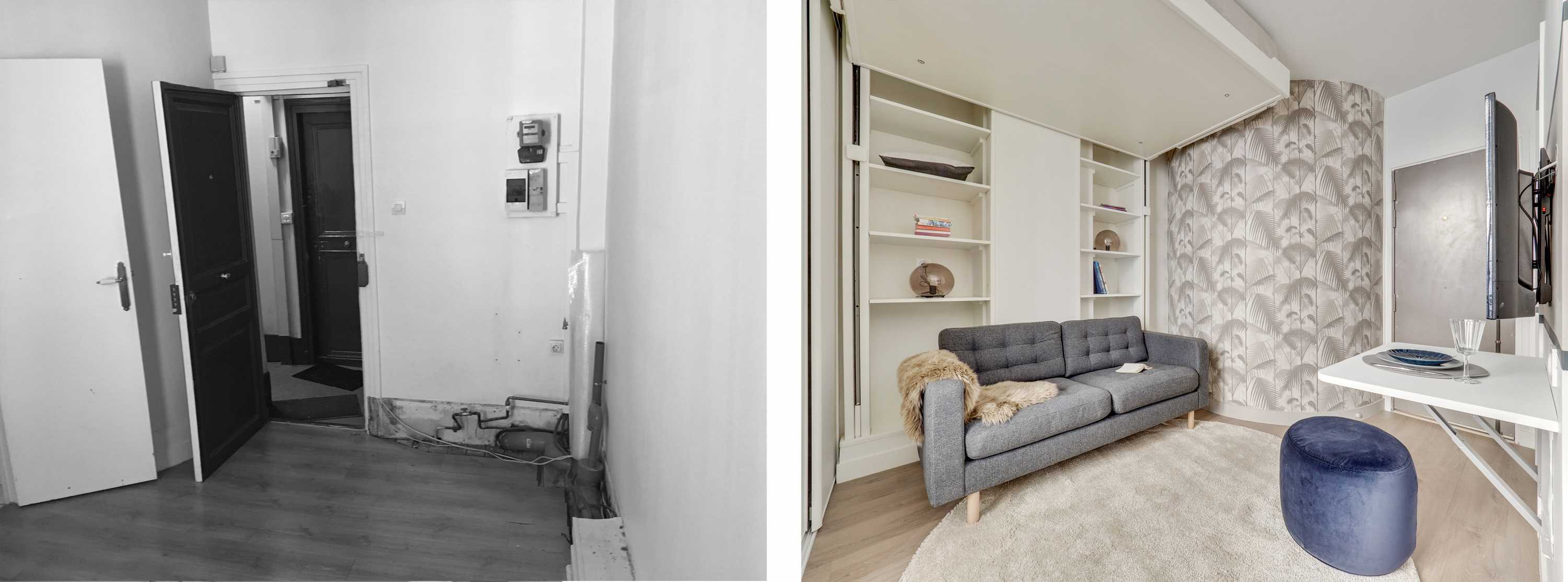 Aménagement d'un studio de 14m²