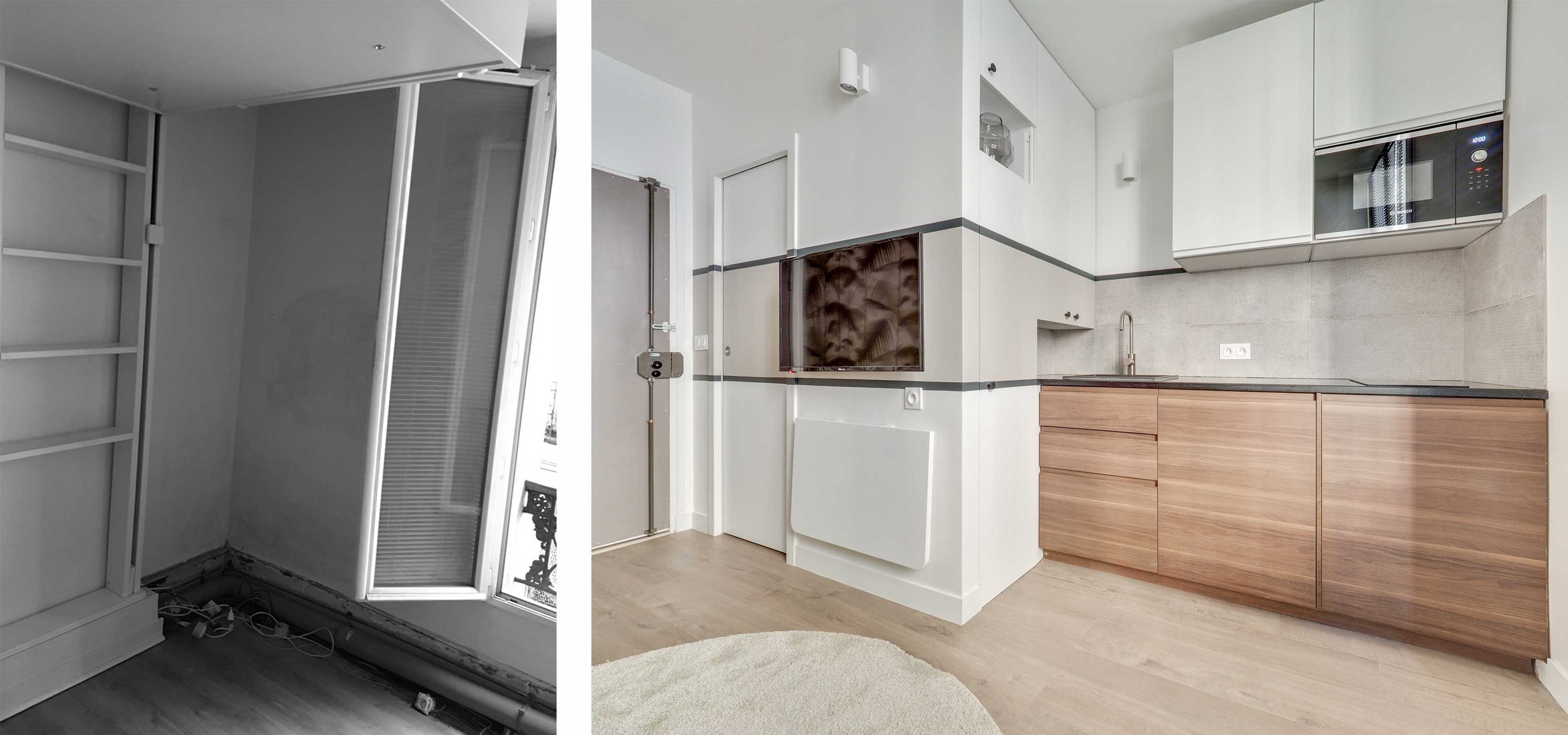 Aménagement d'un studio de 14m²