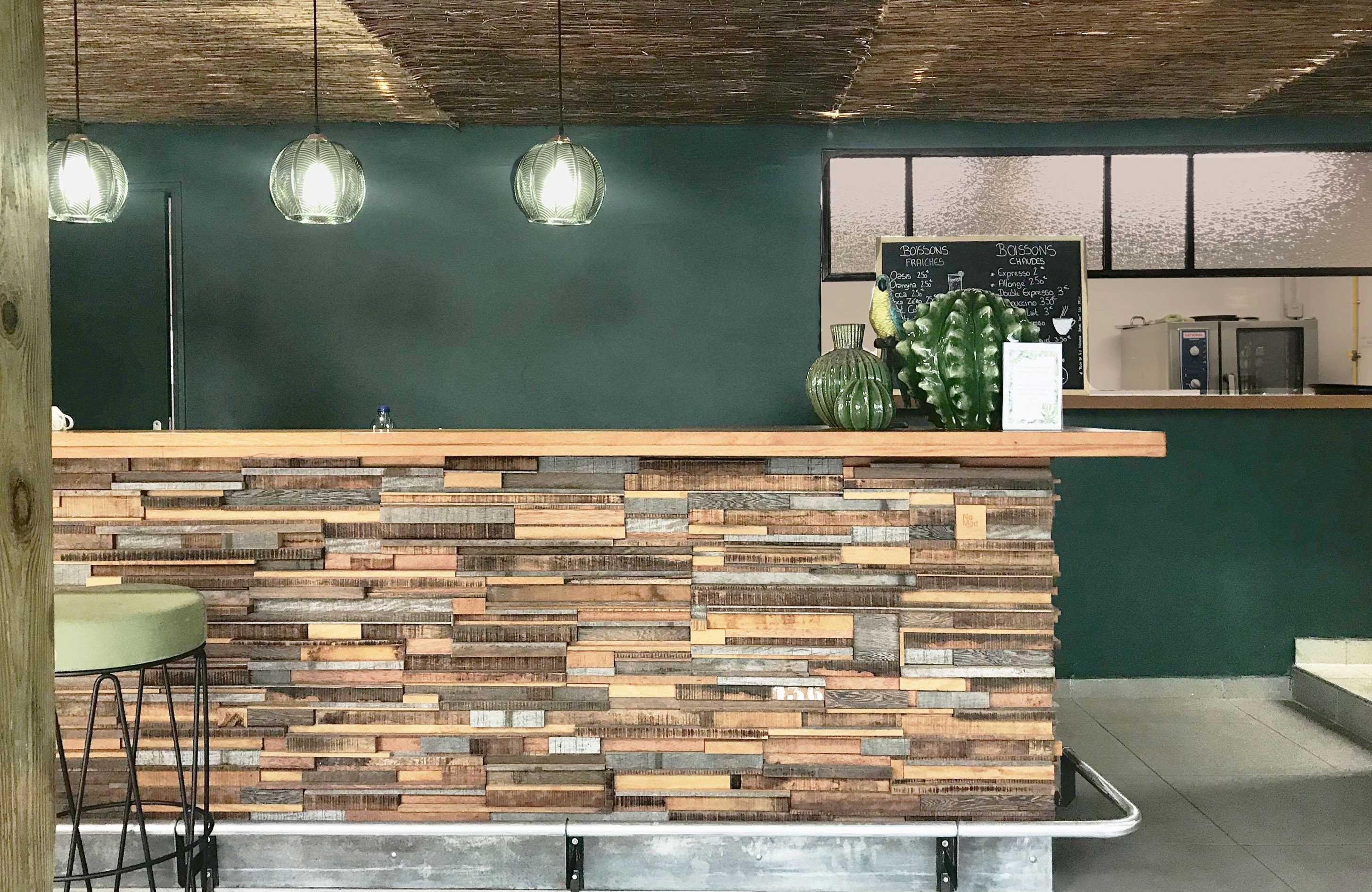 Interior design of a Caribbean restaurant