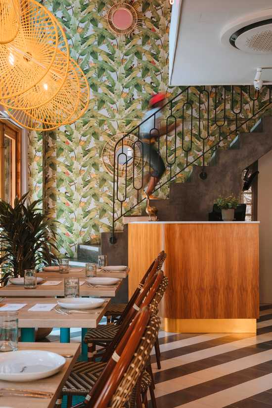 Interior design of a South American restaurant